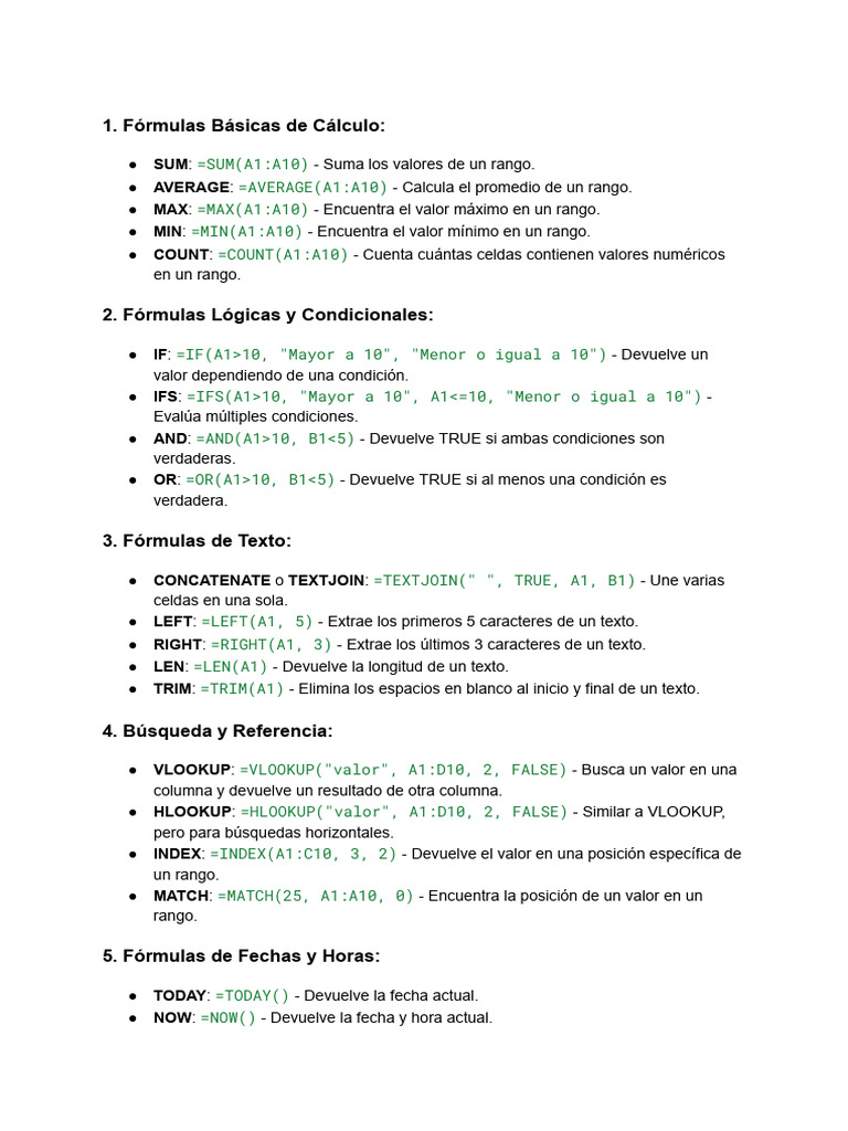 Formulas Sheets | PDF | Desviación Estándar | Diferencia