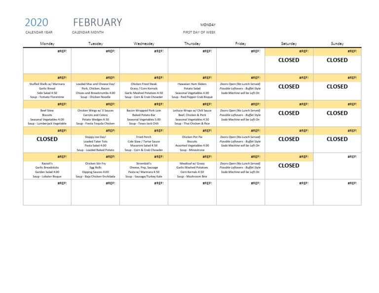 Best Day Bistro Menu - February 2020 | PDF | Soup | North American Cuisine