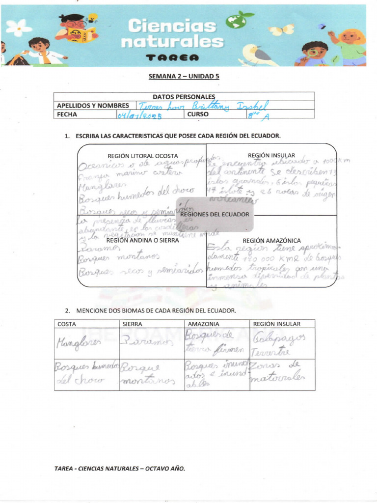Ciencias Naturales Semana 2 Unidad 5 | PDF