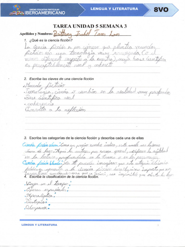 Lengua Semana 3 Unidad 5 | PDF