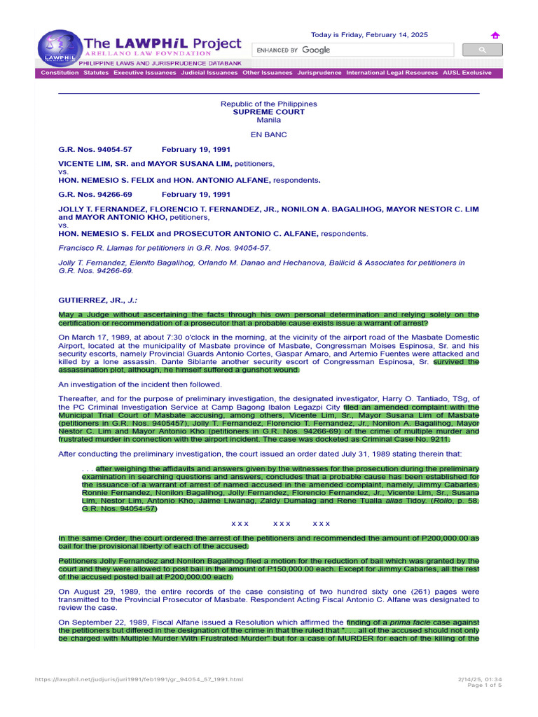 Supreme Court Ruling on Arrest Warrants | PDF | Probable Cause | Search ...