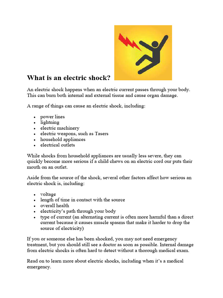 What Is An Electric Shock | PDF | Burn | Shock (Circulatory)