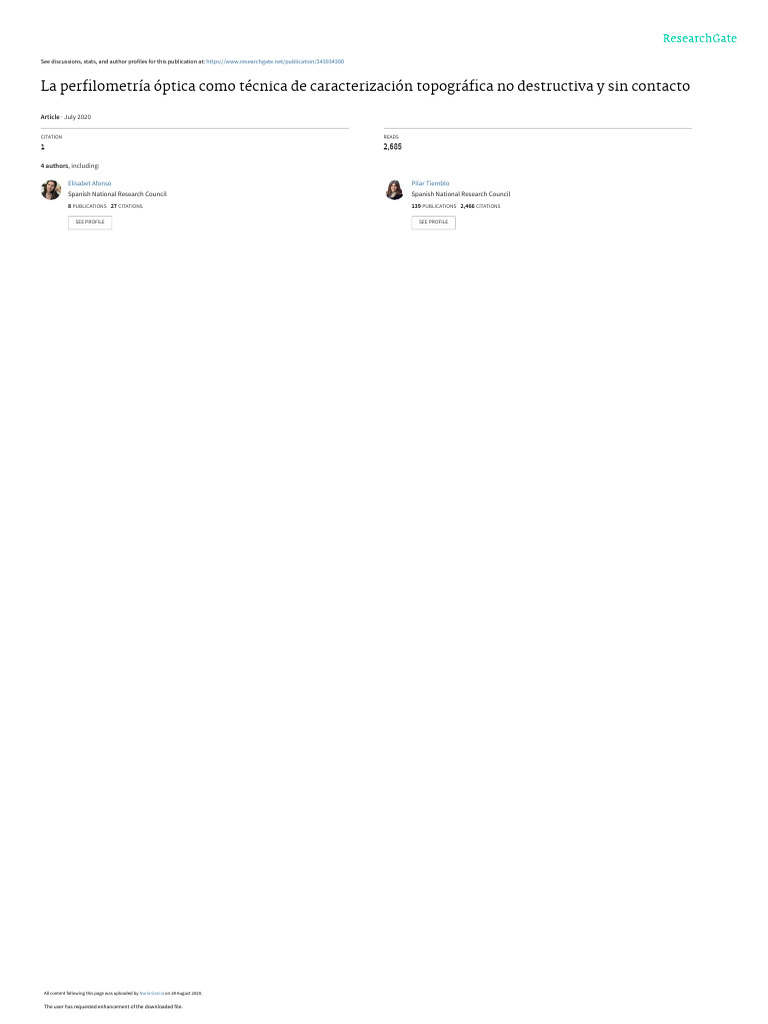 Perfilometría óptica: técnica no destructiva | PDF | Óptica | Fuerza ...