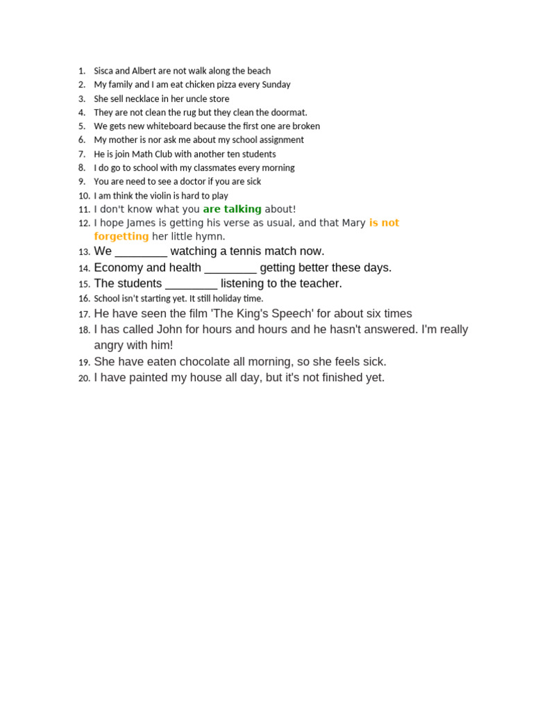 Subject-Verb Agreement Errors in School | PDF