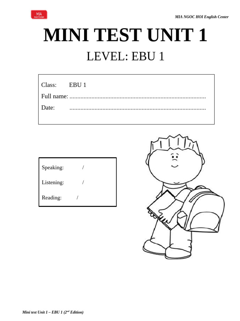 EBU 1 Mini Test Unit 1 Guide | PDF