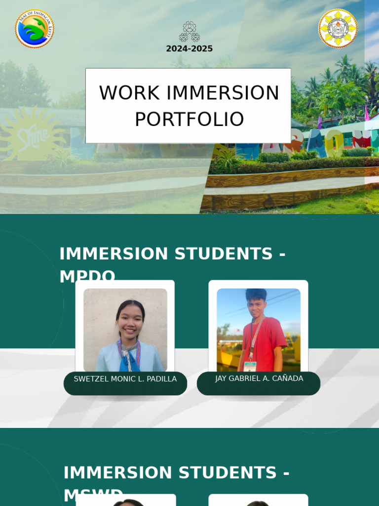 Work Immersion Portfolio 2024-2025 | PDF | Elections | Skill