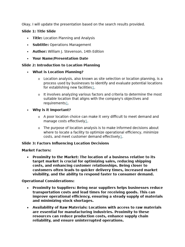 Chapter 8 Report Location Planning and Analysis | PDF | Supply Chain | Geographic Information System