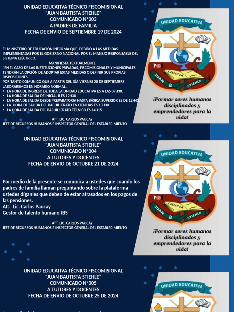 Comunicados Padres de Familia | PDF