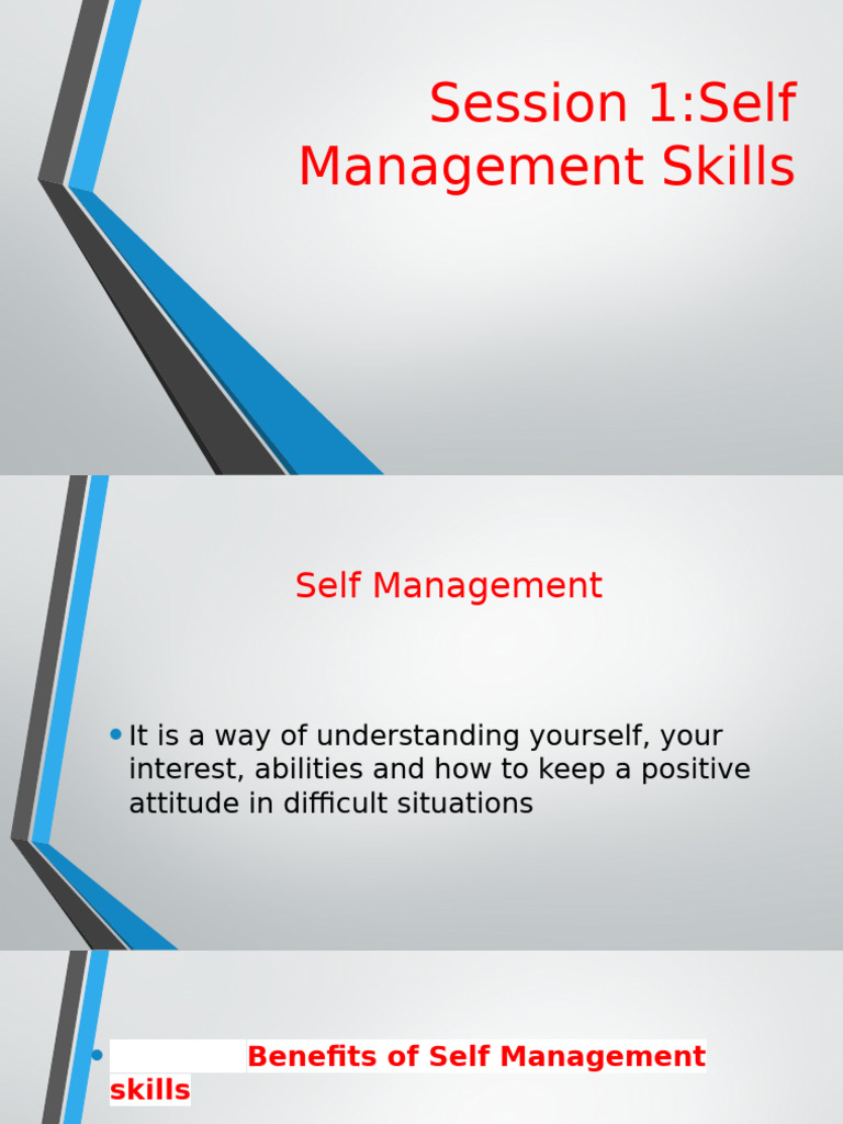 Self management | PDF | Cognition | Social Psychology