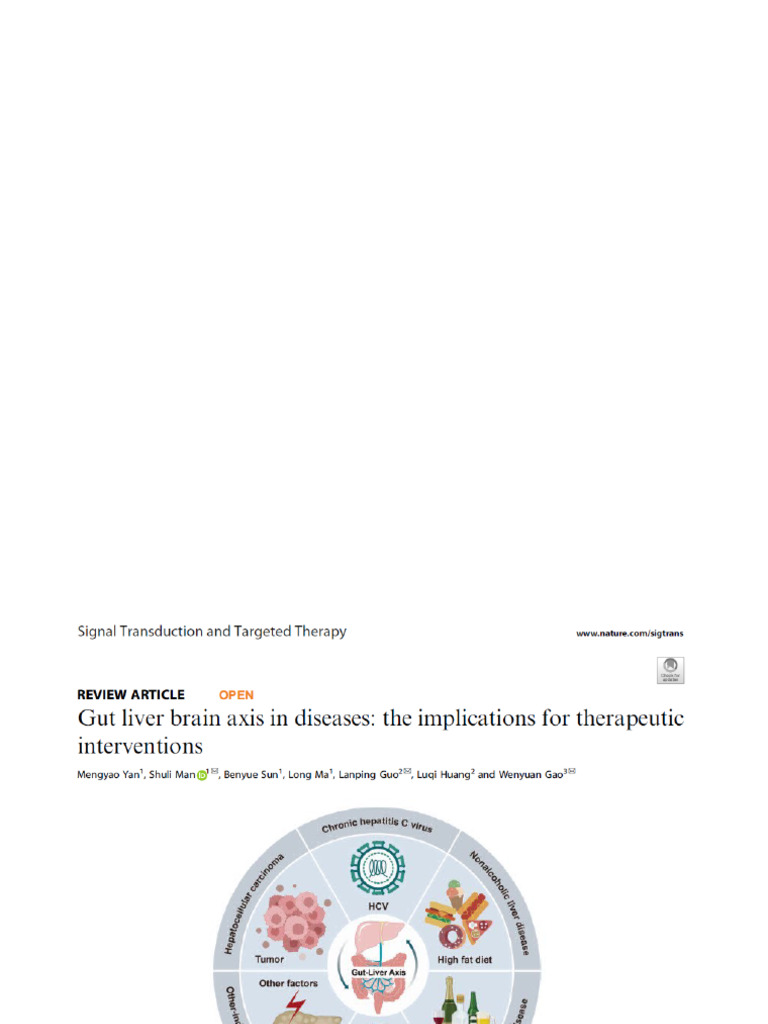 Gut Brain Liver Axis | PDF