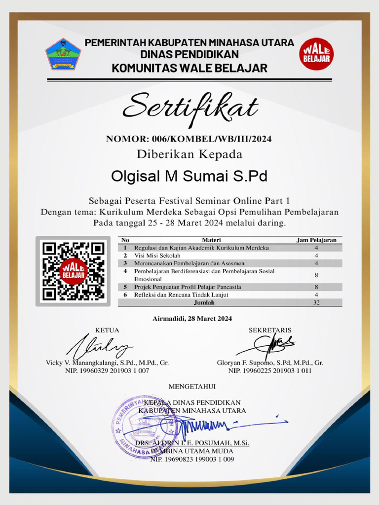 Sertifikat a.n. Olgisal m Sumai s.pd (1) (1) | PDF