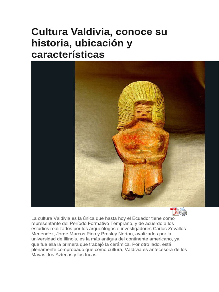 Cultura Valdivia: Historia y Características | PDF