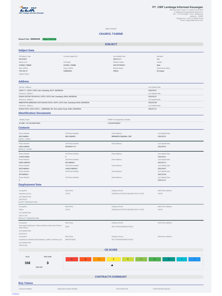 Credit Report | PDF | Indonesian Rupiah | Collateral (Finance)