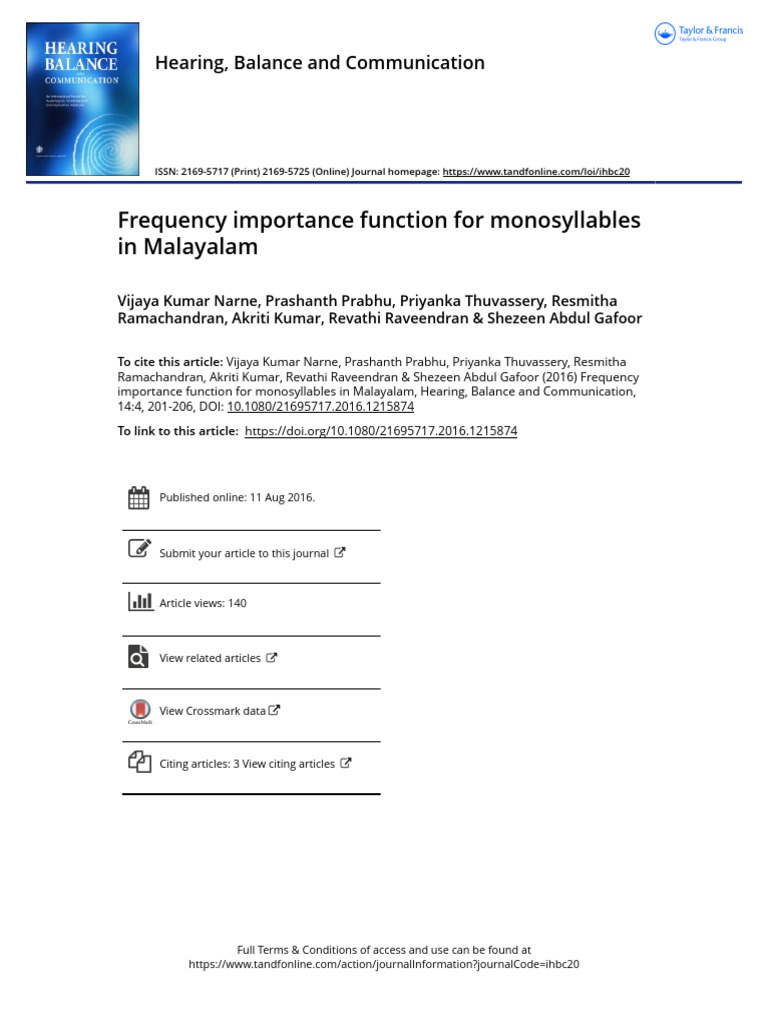 3 Frequency Importance 2016 | PDF | Signal To Noise Ratio | Acoustics
