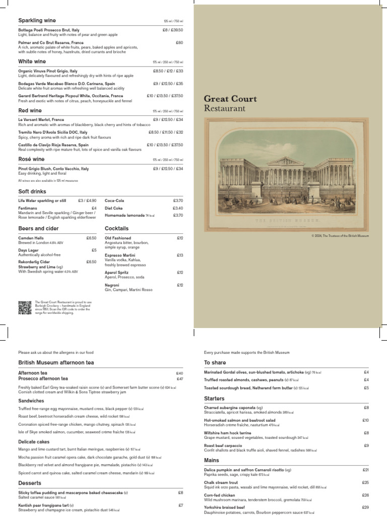 Great Court Restaurant Winter Menu | PDF | Coffee | Wine