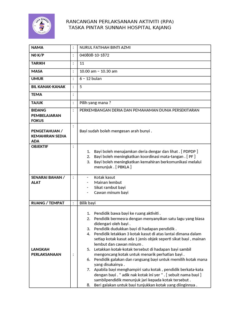 RPA TASKA KAJANG (AutoRecovered) | PDF