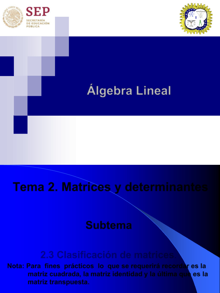 Tipos de Matrices y Ejemplos | PDF | Matriz (Matemáticas) | Física ...