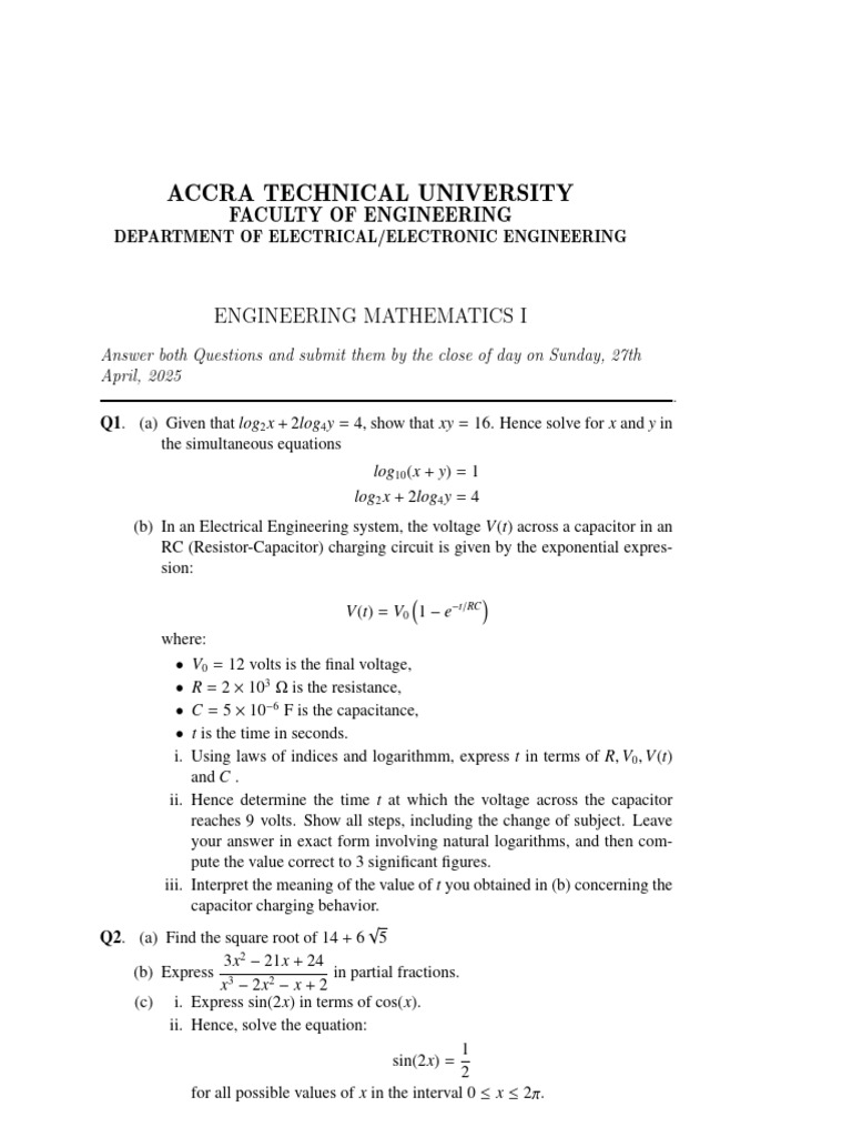 Engineering - Maths Mid Sem | PDF