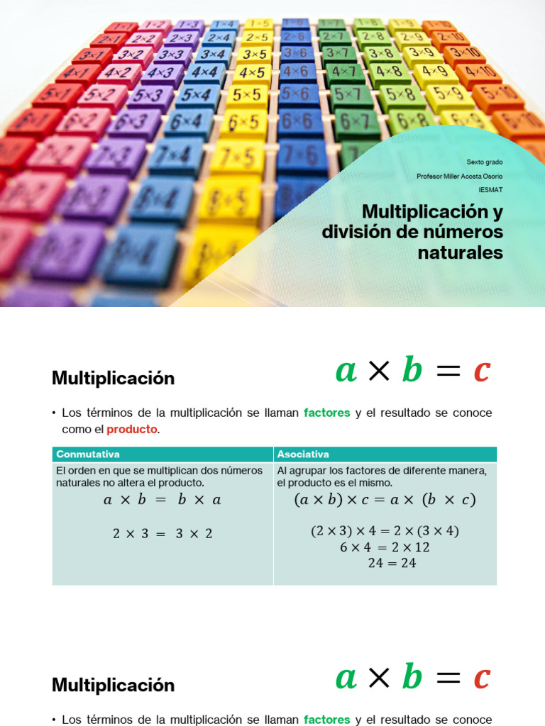 Multiplicación de Números Naturales 6° | PDF | Multiplicación ...
