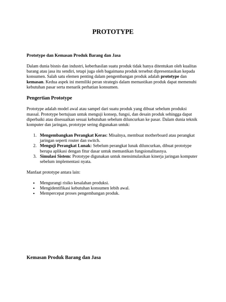 Prototype Dan Kemasan Produk Barang Dan Jasa | PDF