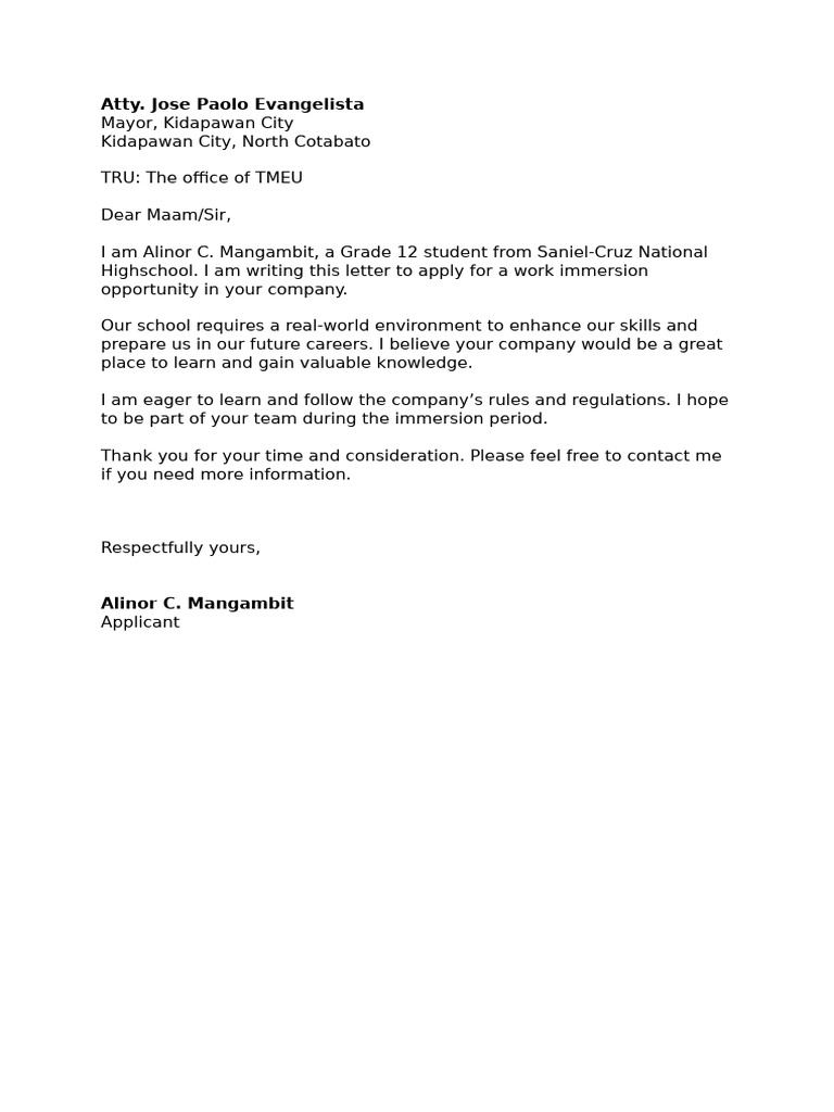 Applicant Letter | PDF