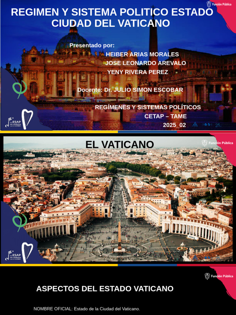 Regimen y Sistema Politico Del Estado Del Vaticano | PDF | Ciudad del Vaticano | Papa