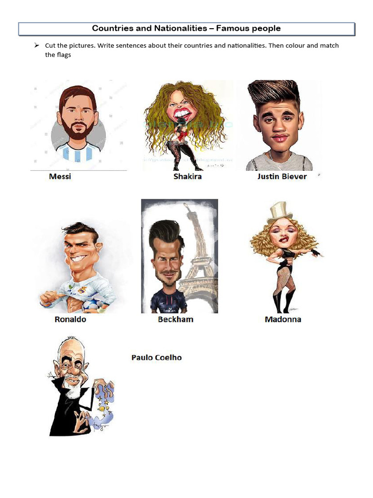 Countries and Nationalities - Famous People | PDF