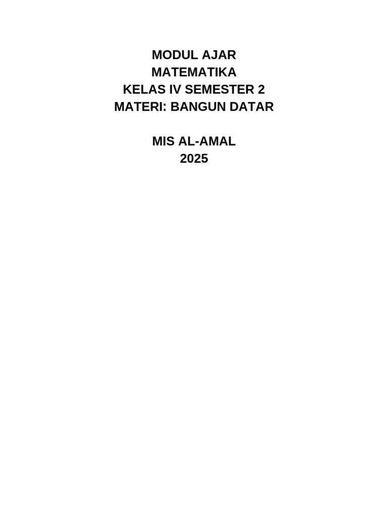 Modul Ajar Bangun Datar Kelas4 | PDF