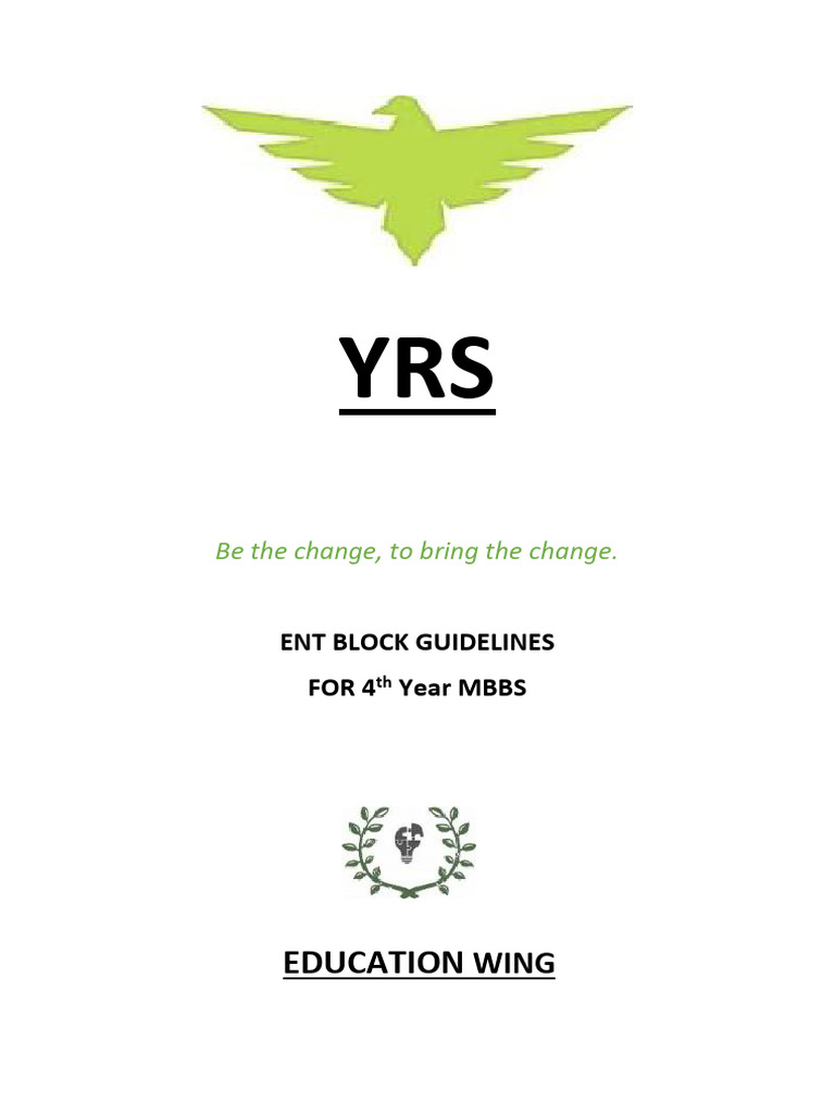 YRS Guidelines ENT Block | PDF | Epidemiology | Clinical Medicine