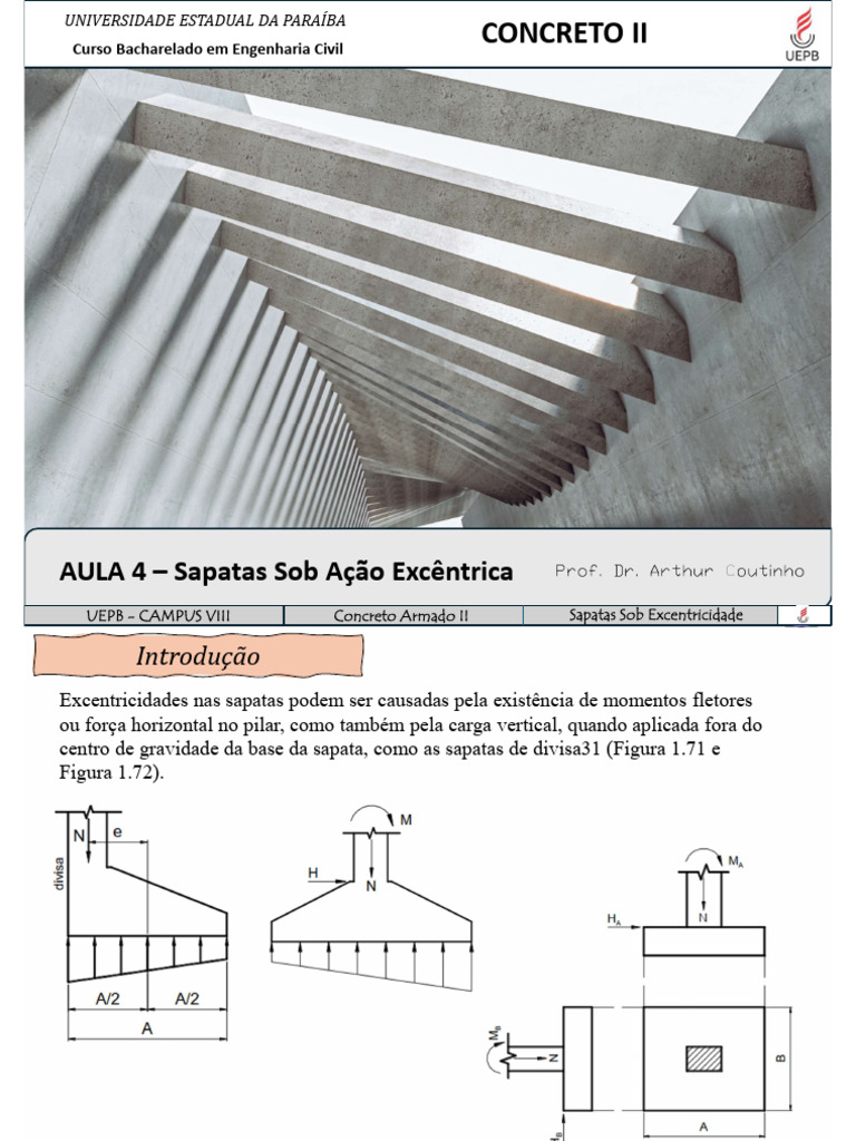 Sapatas Sob Ação Excêntrica em Concreto | PDF