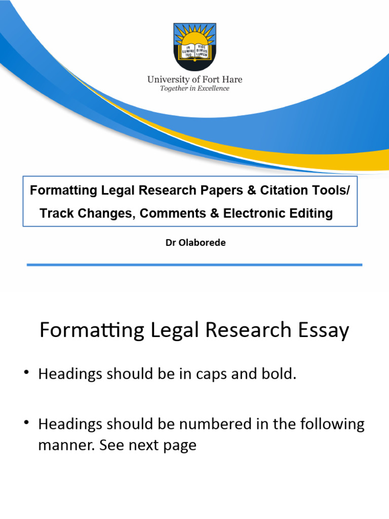 Formating Legal Research Papers 22 April 2025.Pptx 2 | PDF | Citation ...