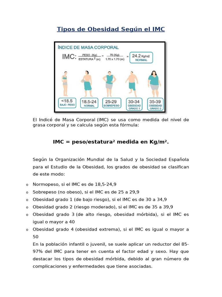 Clasificación de Obesidad por IMC | PDF