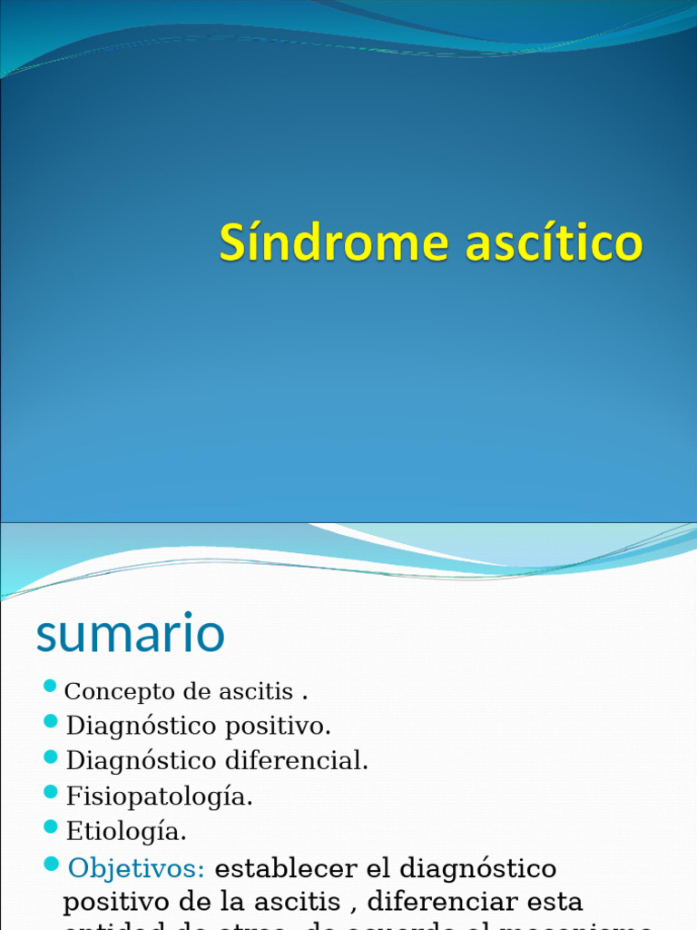 Síndrome ascítico 2 | PDF | Diagnostico medico | Enfermedades y trastornos