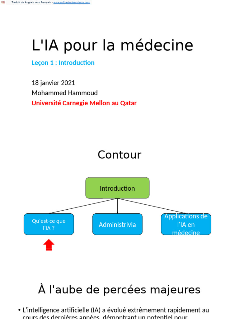 Introduction à l'IA en médecine | PDF | Intelligence artificielle ...