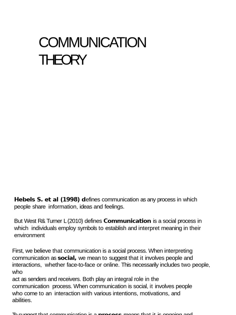 Communication Theory | PDF | Communication | Human Communication