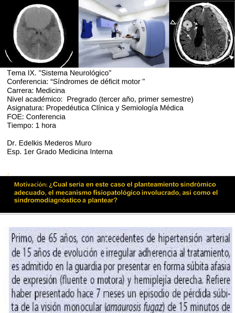 Síndromes de Déficit Motor en Medicina | PDF | Cerebro | Enfermedades y ...