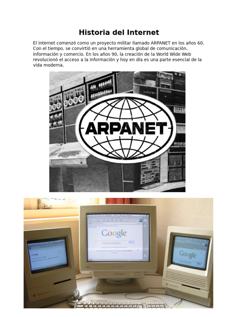 Evolución del Internet desde ARPANET | PDF