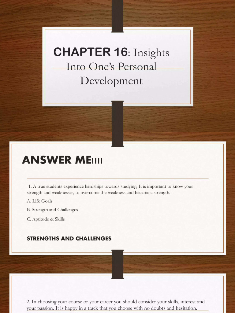Insights Into One's Personal Development 12 | PDF