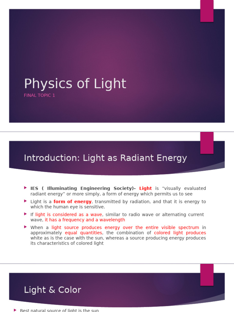LightingsystemPhysics of Light | PDF | Reflection (Physics) | Light