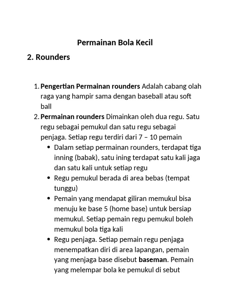 Permainan Rounders | PDF