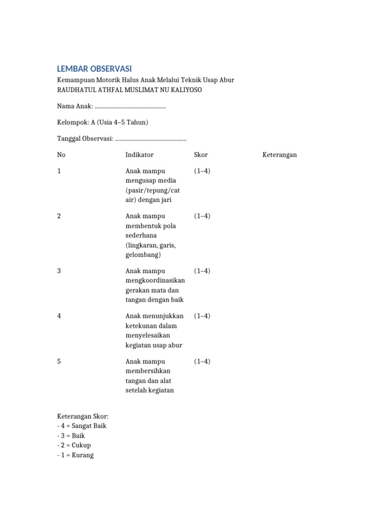 Lembar_Observasi_Usap_Abur | PDF