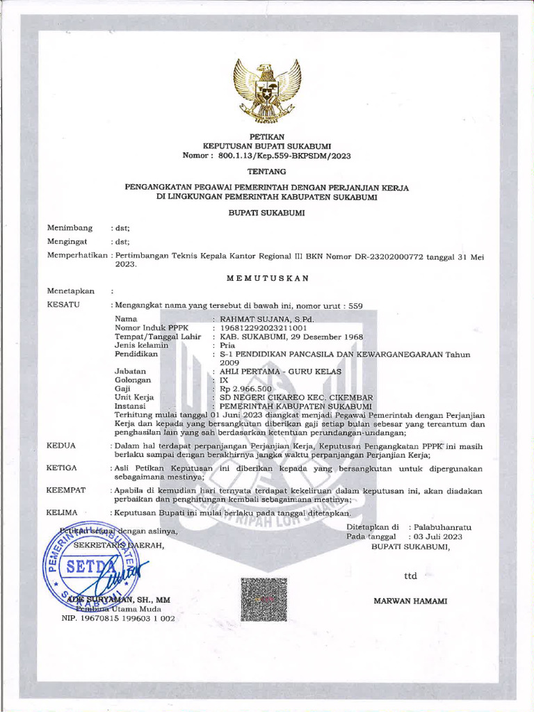 SK P3K Pak Rahmat | PDF