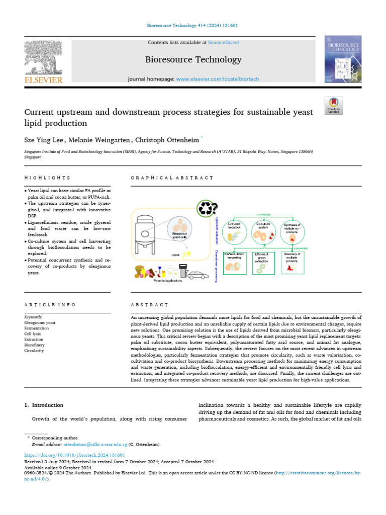 Current Upstream and Downstream Process Strategies For Sustainable ...