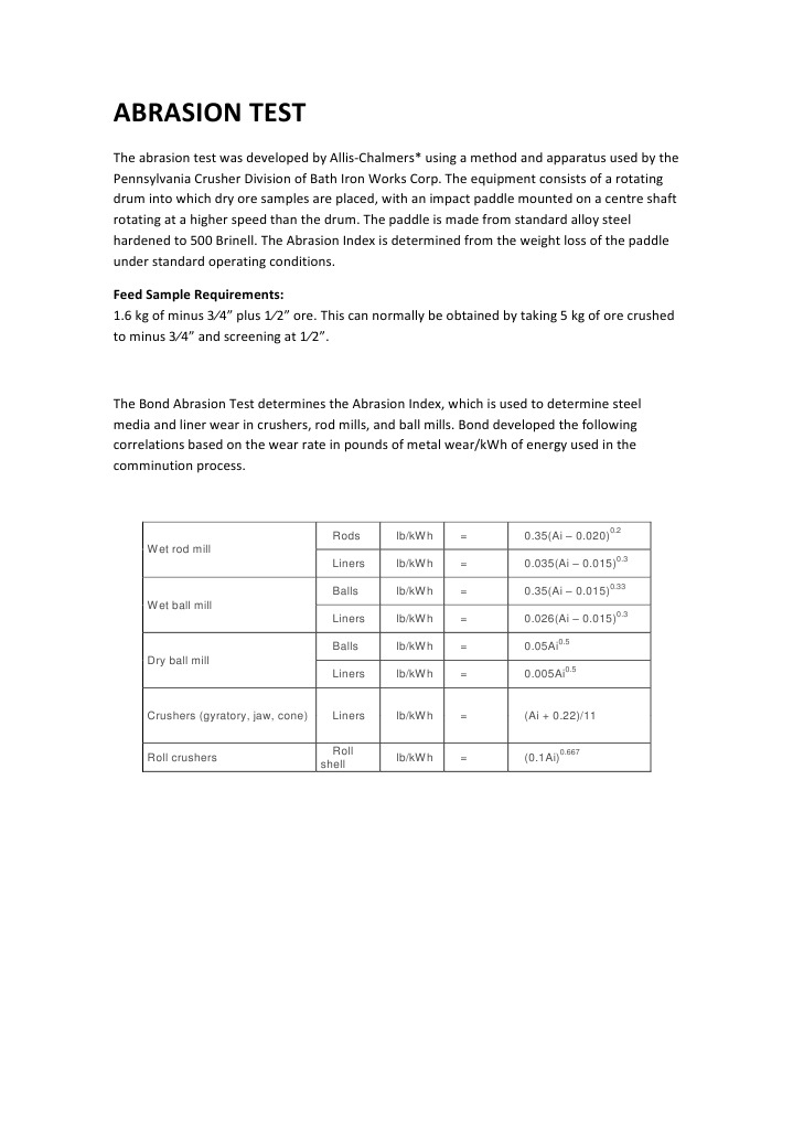 Abrasion Test Method and Applications | PDF