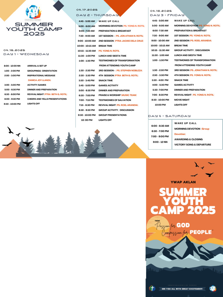 Final Flow Youth Camp Program | PDF