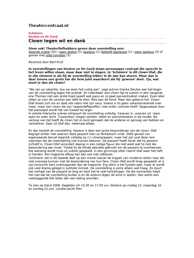 Recensies Schmiere | PDF
