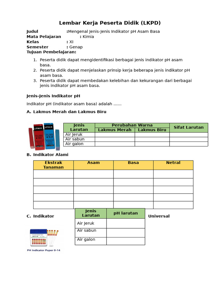 LKPD Indikator | PDF