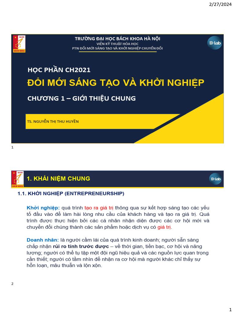 Chuong 1 - Gioi Thieu Chung | PDF