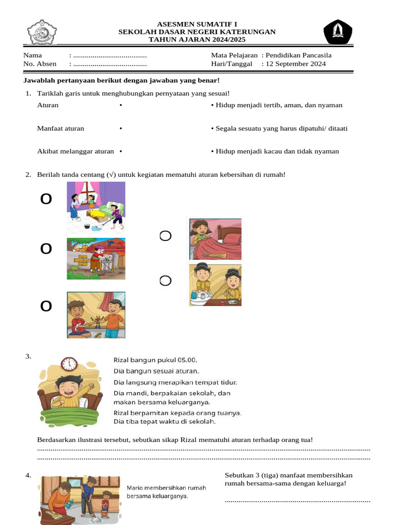 ASESMEN SUMATIF I Pendidikan Pancasila | PDF