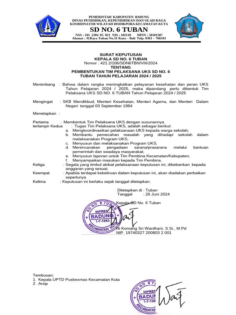 SK Tim Uks 2024 2025 | PDF